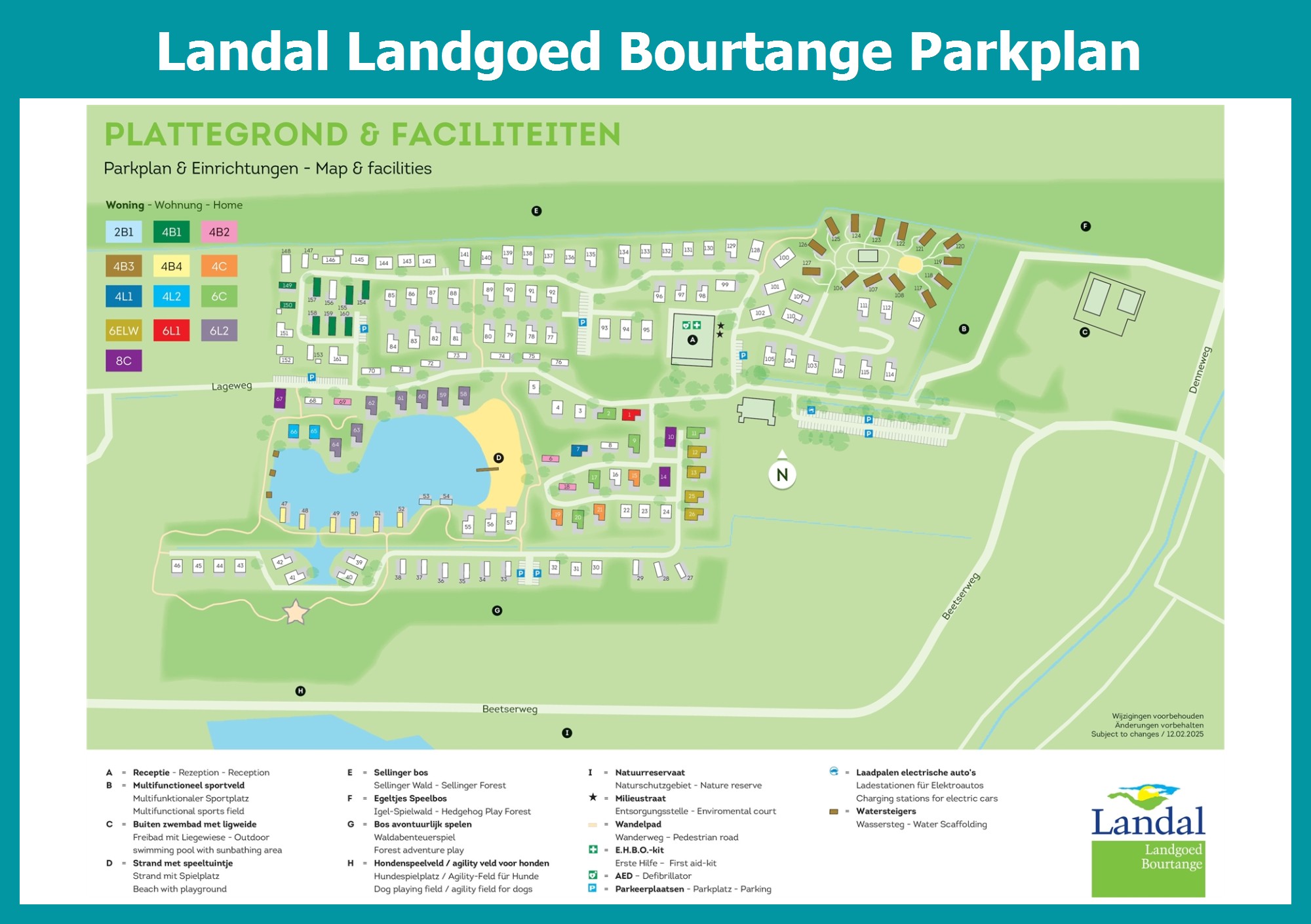 Landal Landgoed Bourtange Karte mit allen Ferienhäusern und ...