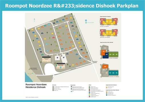Roompot Noordzee Résidence Dishoek Karte mit allen Ferienhäusern und ...
